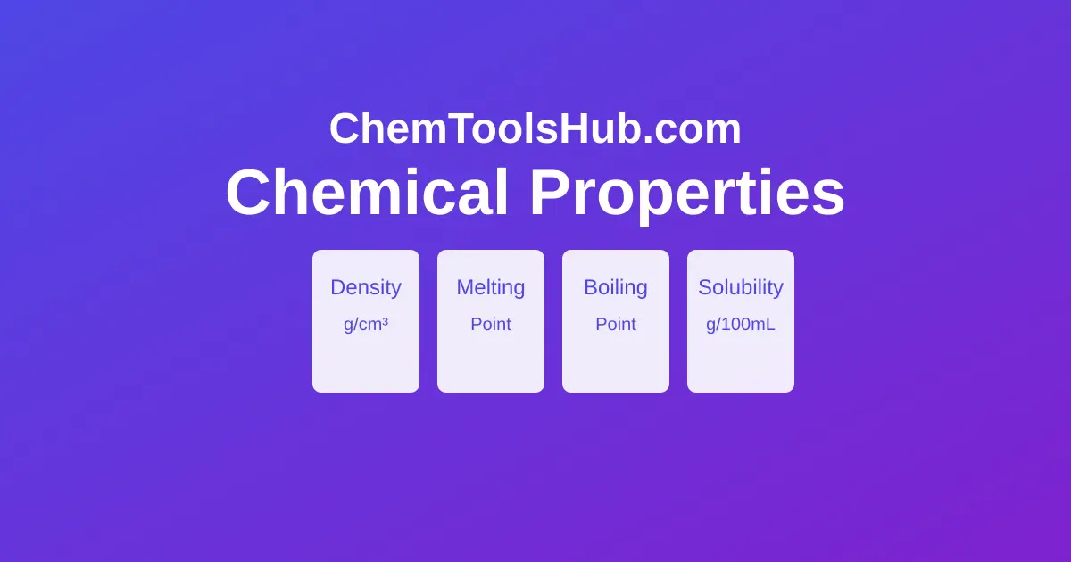 化学性质计算器 | 化学性质分析工具 - ChemToolsHub